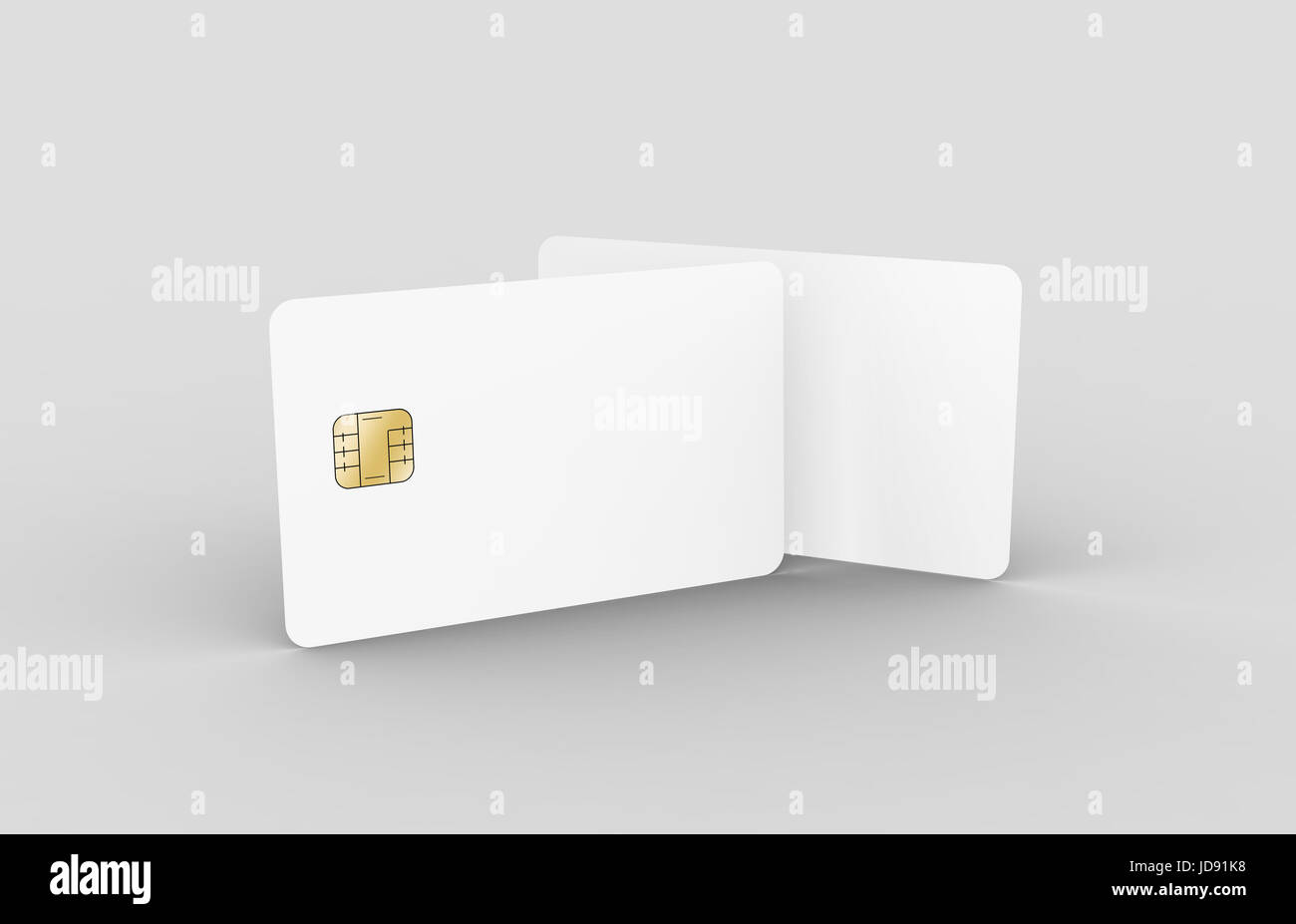 two blank chip cards, can be used as design elements, isolated light ...