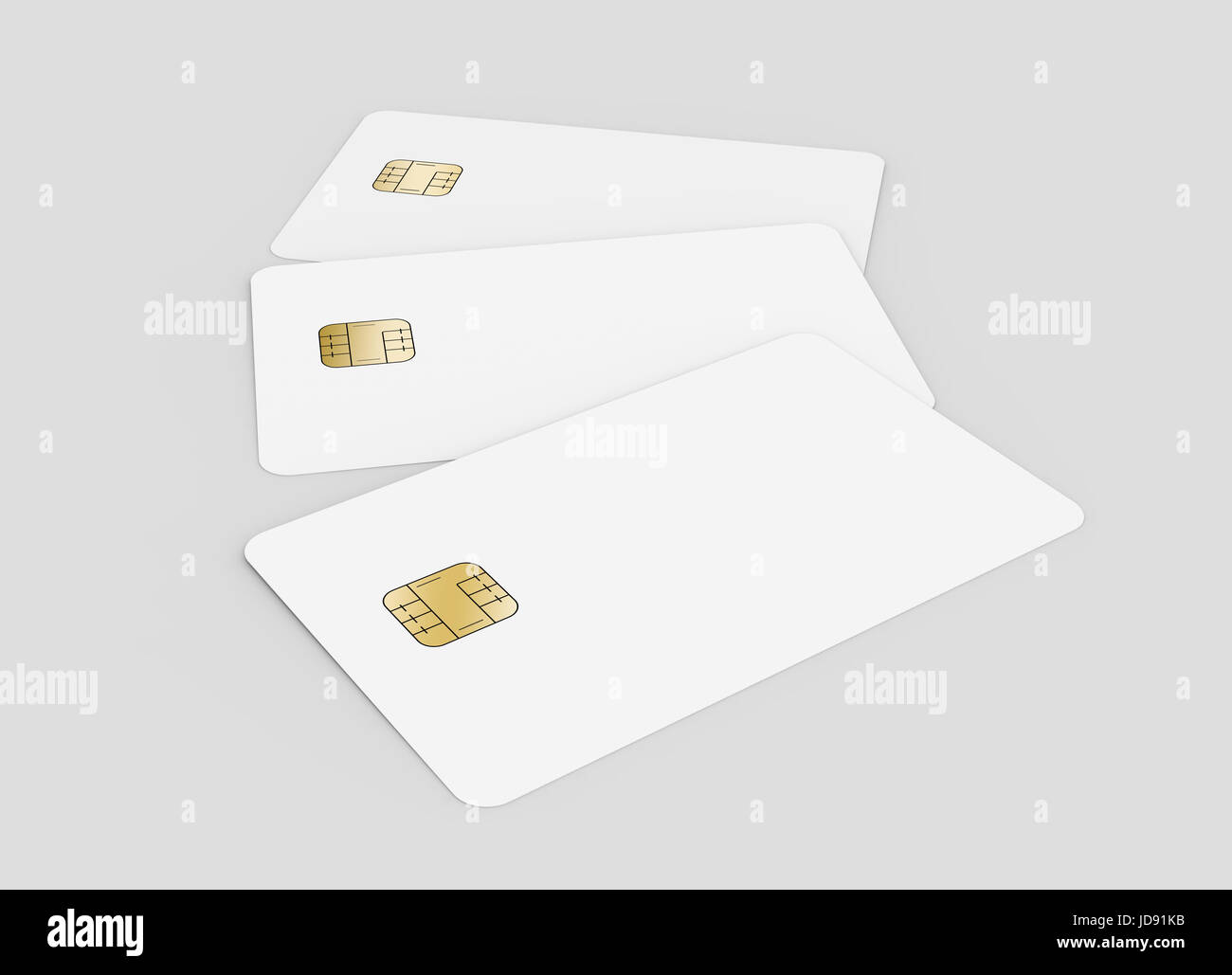 three blank chip cards, can be used as design elements, isolated light ...