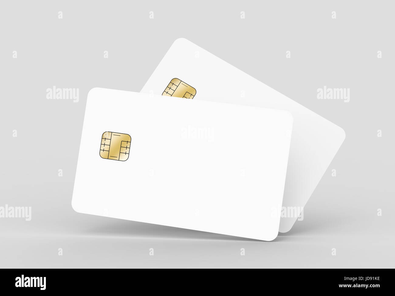 two blank chip cards, can be used as design elements, isolated light ...