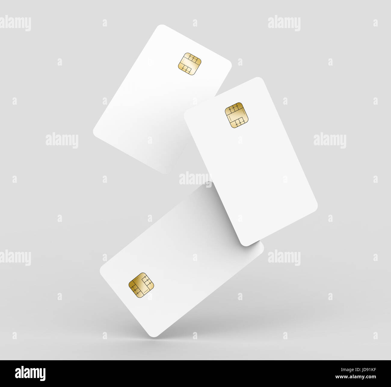 three blank chip cards, can be used as design elements, isolated light ...