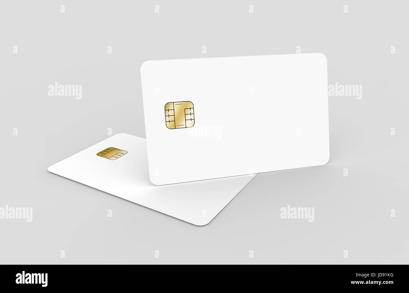two blank chip cards, can be used as design elements, isolated light ...