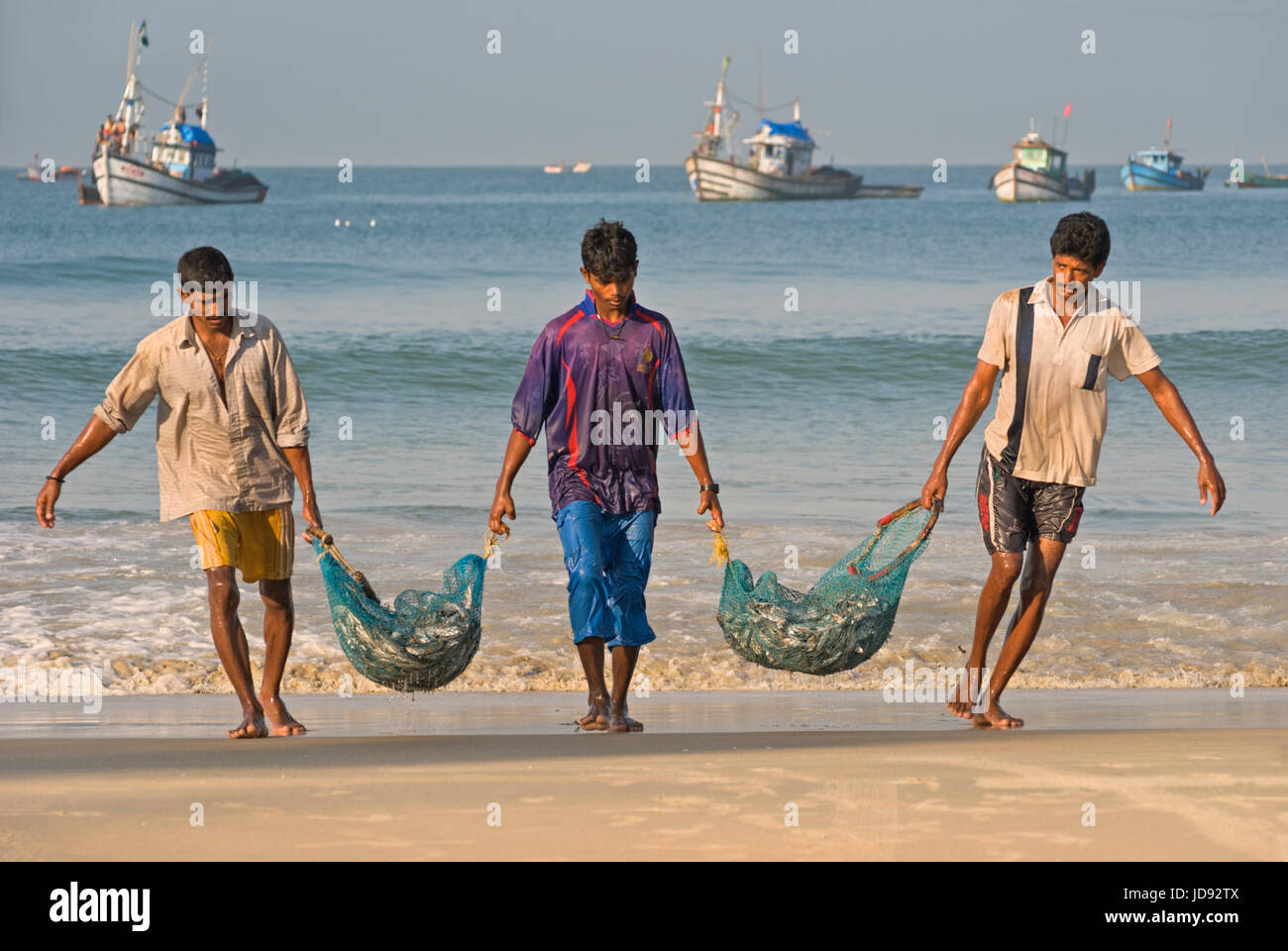 Fishermen Colva Beach Goa India Stock Photo - Alamy