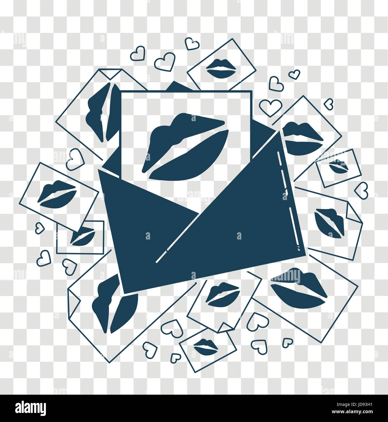 Woman kissing letter Stock Vector Images - Alamy