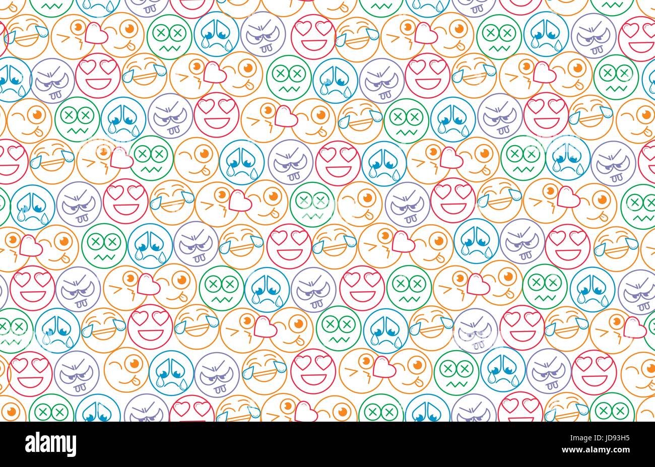 Children's funny, seamless background in the form of an smiles and ...