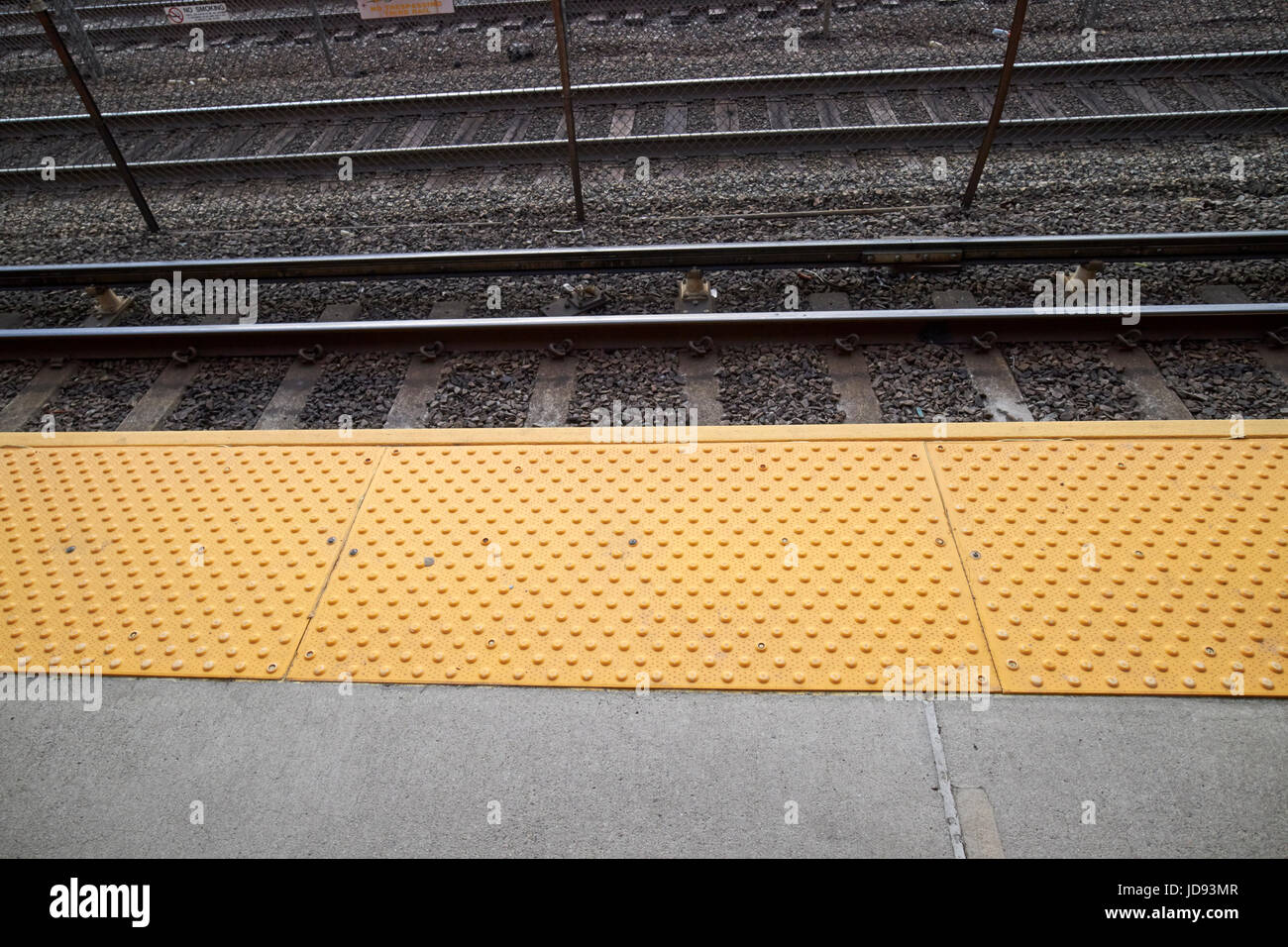 yellow textured edge of platform paving mbta station Boston USA Stock ...