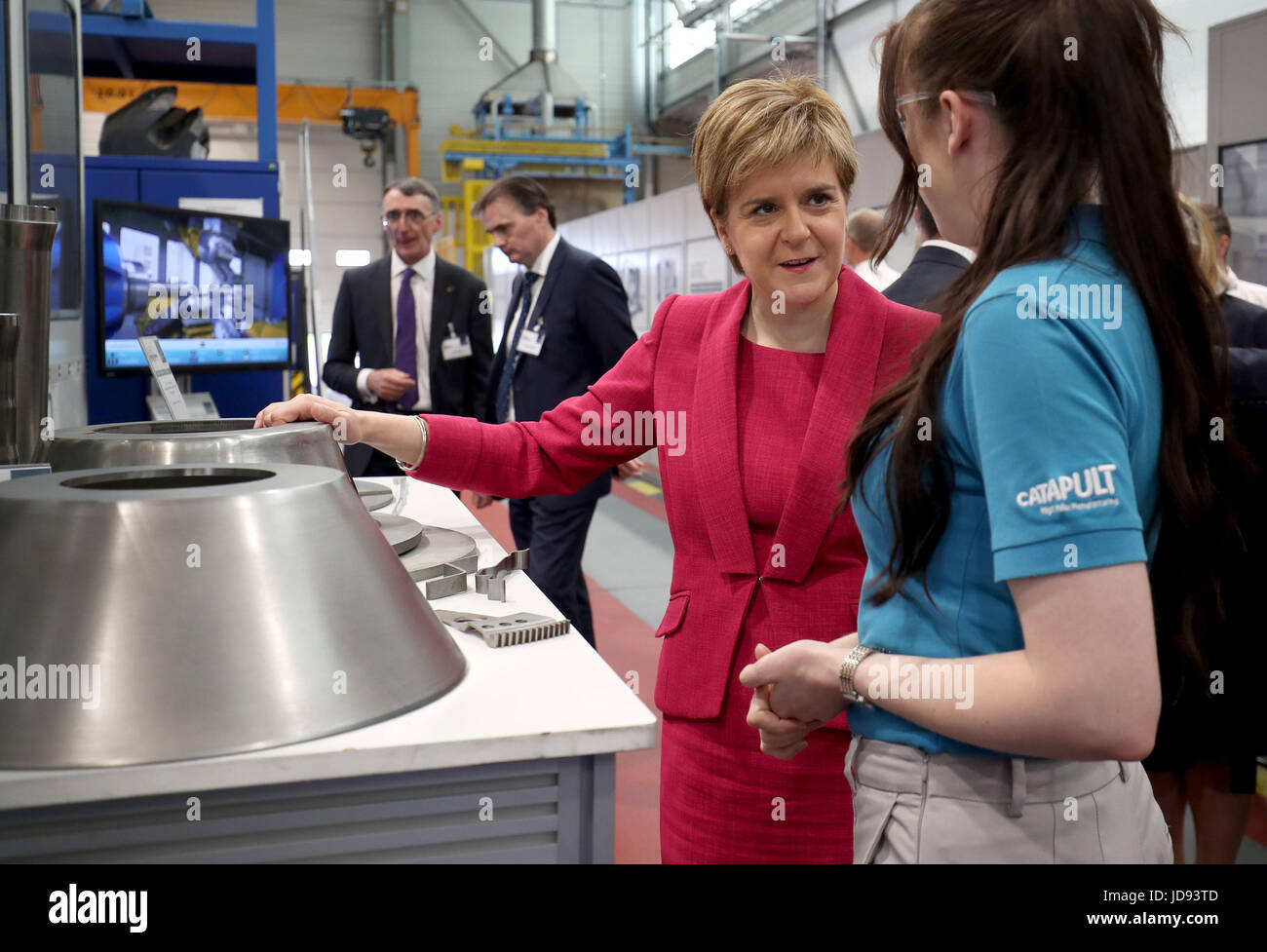First Minister Nicola Sturgeon meets engineers during a visit to the ...