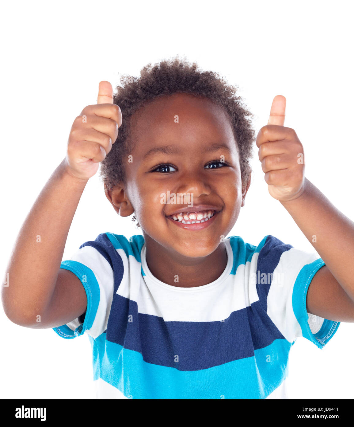African child saying Ok isolated on white background Stock Photo - Alamy
