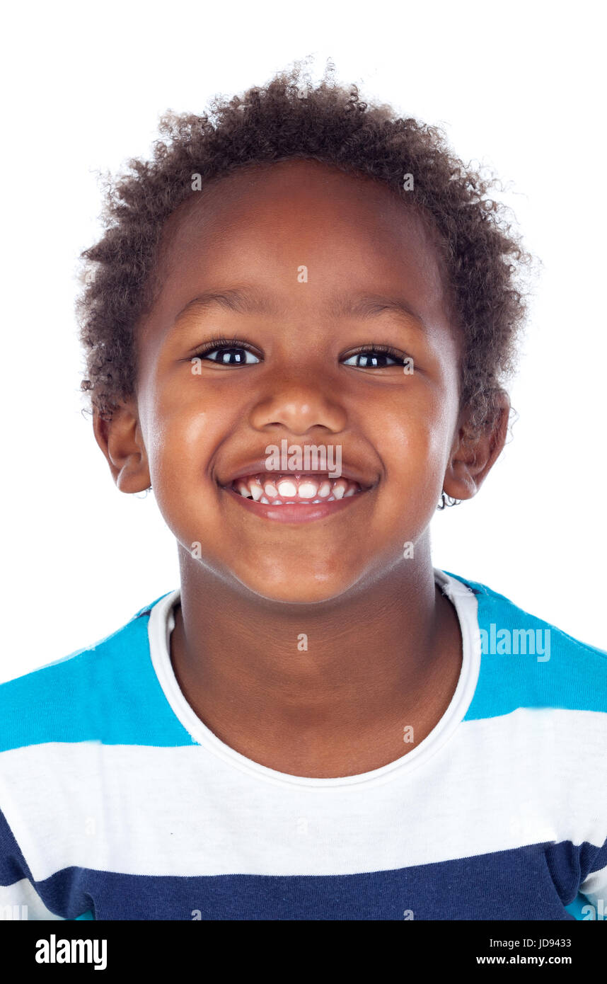African child laughing isolated on white background Stock Photo - Alamy