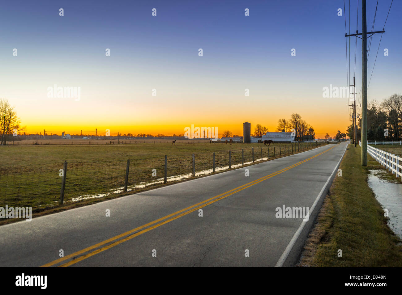 Rural Road, Indiana, USA Stock Photo - Alamy