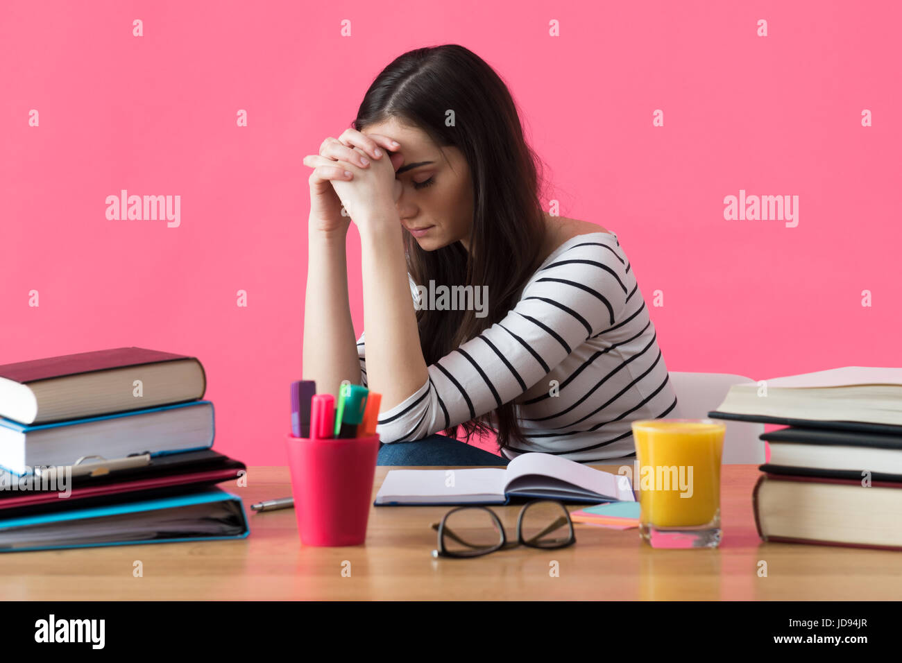 Frustrated female student. Young student with desperate expression ...