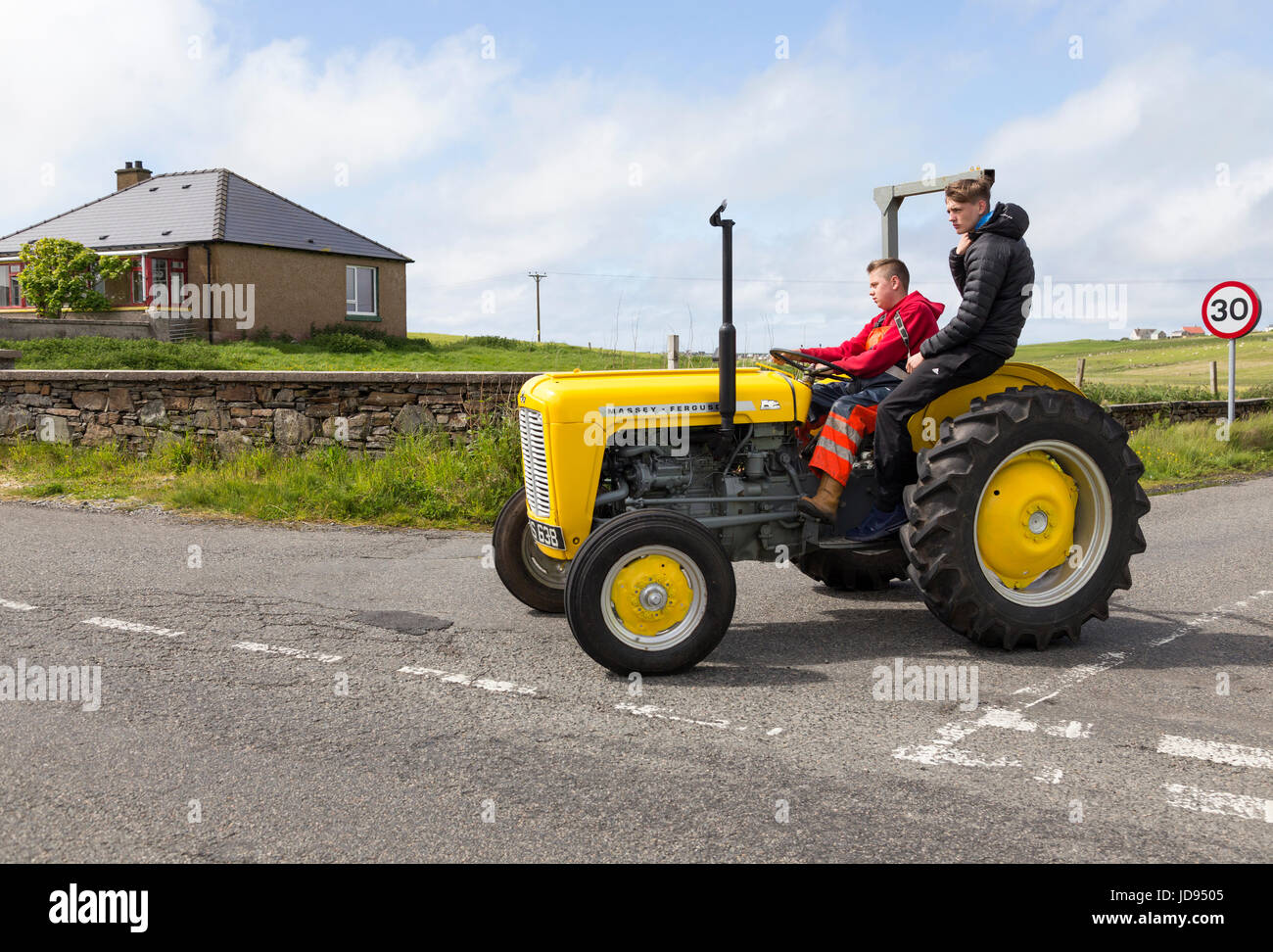 Tractor at Ness Isle of Lewis Western Isles Outer Hebrides Scotland ...