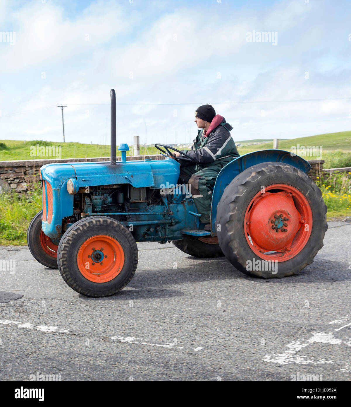 Tractor at Ness Isle of Lewis Western Isles Outer Hebrides Scotland ...