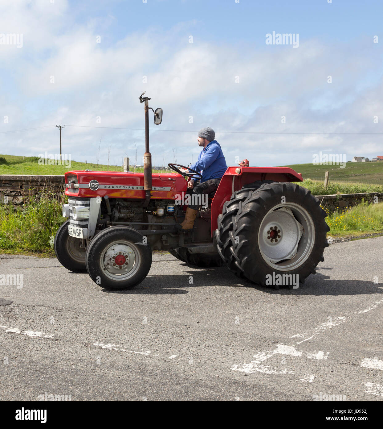 Tractor at Ness Isle of Lewis Western Isles Outer Hebrides Scotland ...