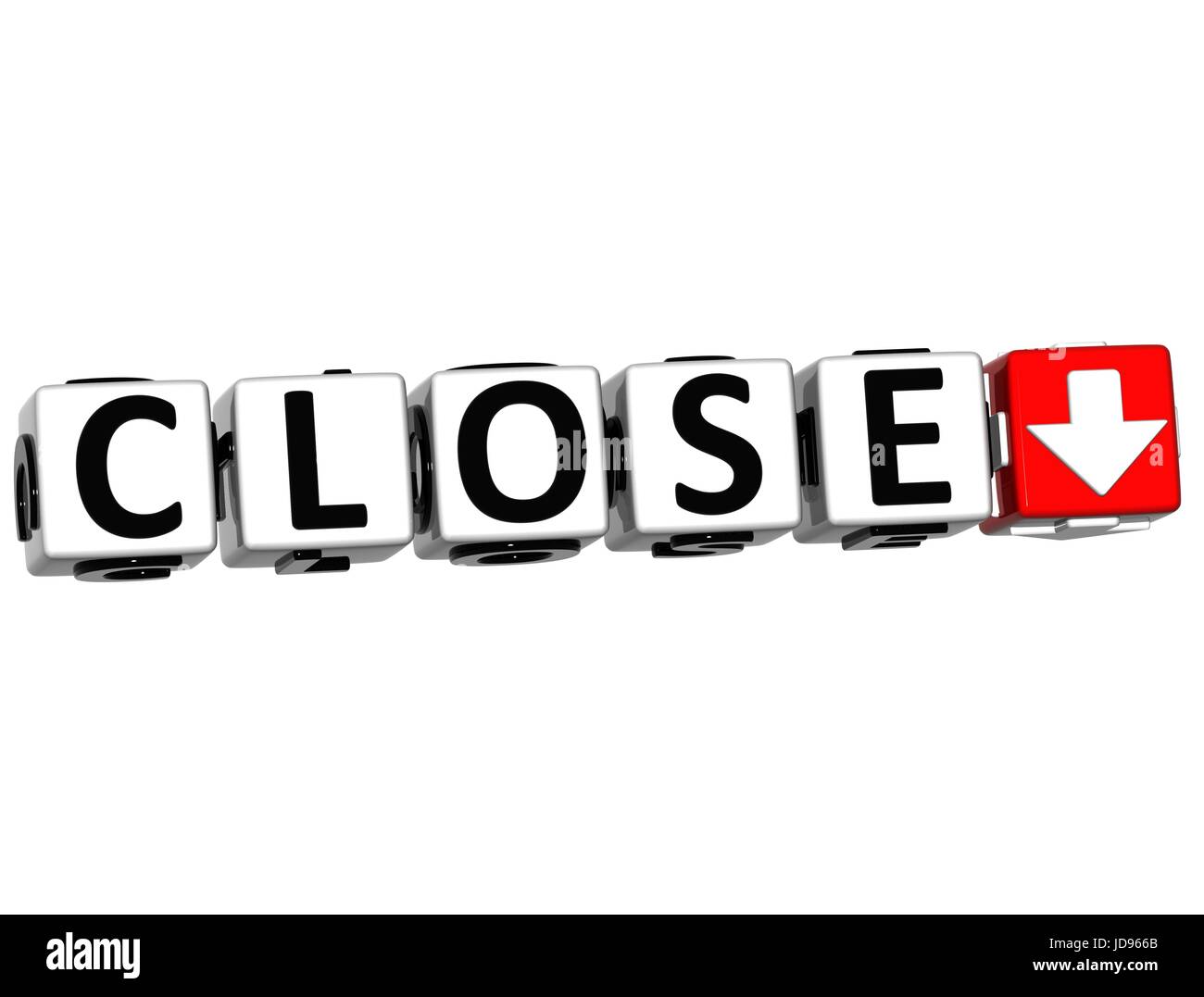 3D Close Navigation Button cube text over white background Stock Photo ...