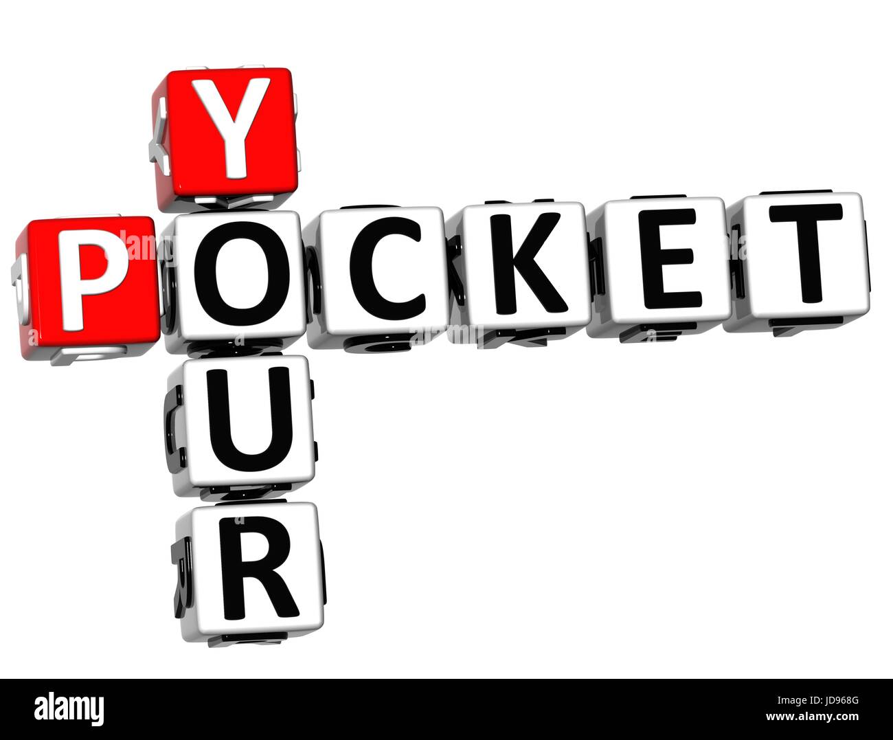 3D Your Pocket Crossword cube words on white background Stock Photo - Alamy