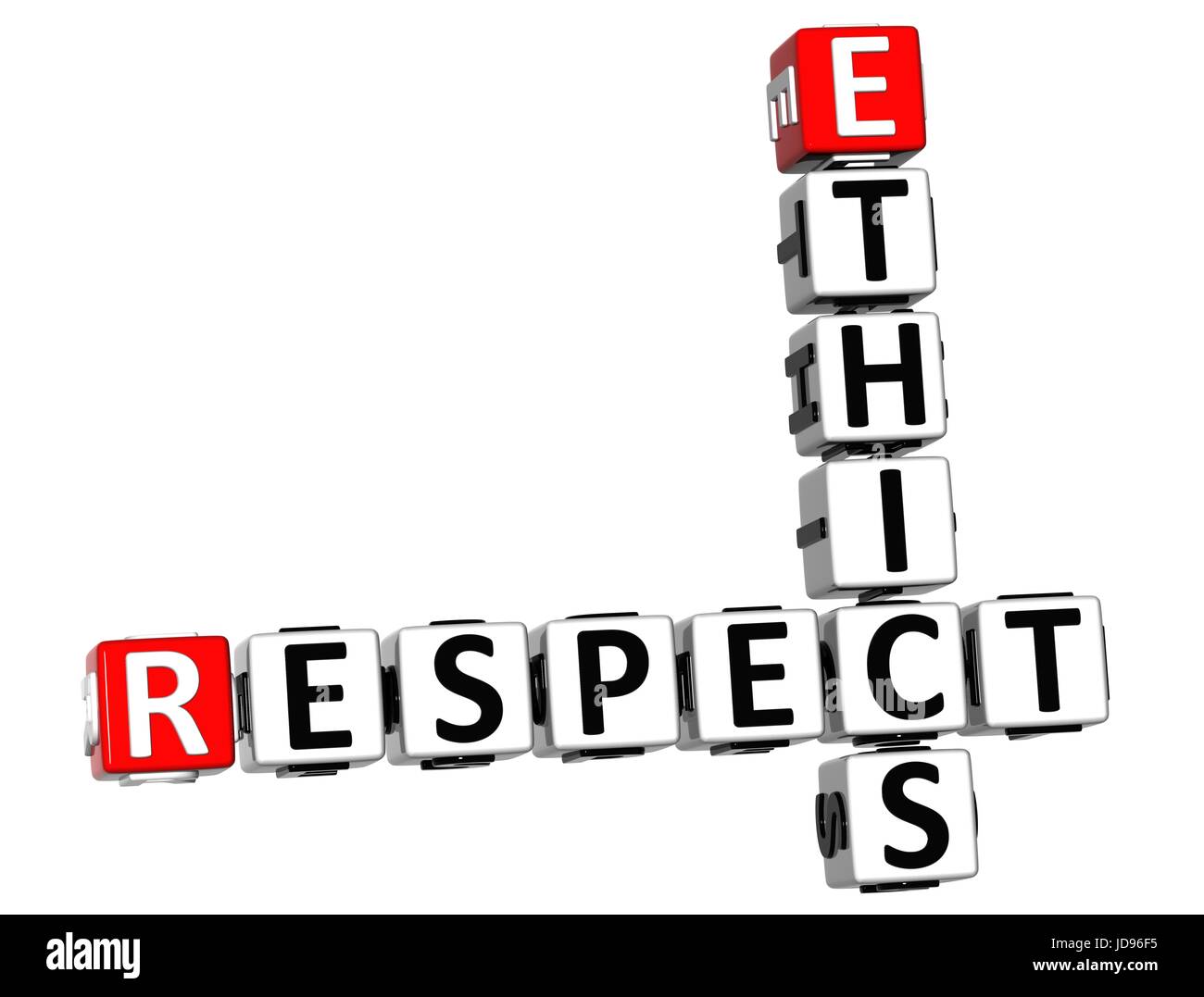 3D Ethics Respect Crossword on white background Stock Photo - Alamy