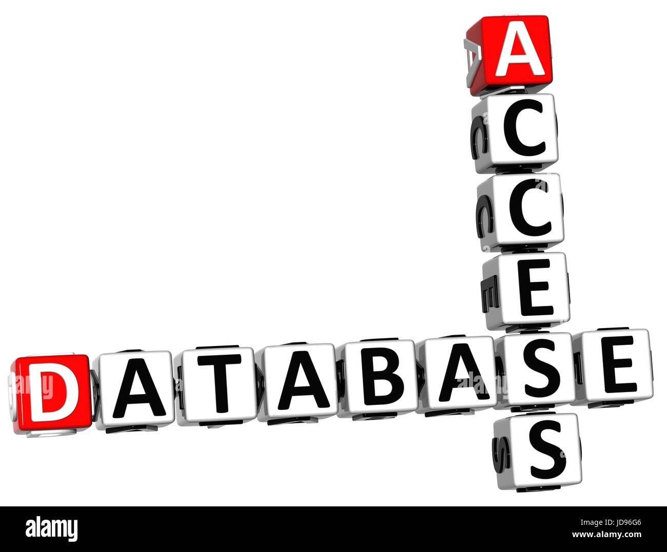 3D Database Access Crossword on white background Stock Photo - Alamy