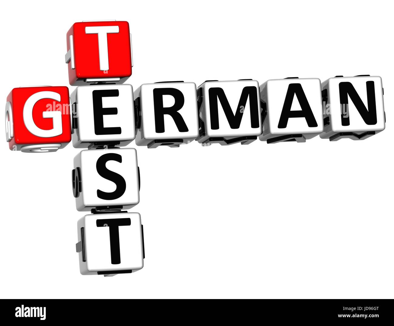 3D German Test Crossword on white background Stock Photo - Alamy