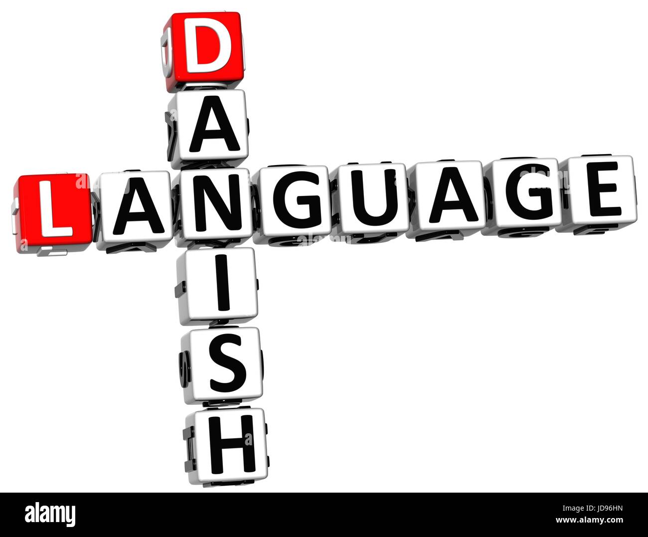 3D Danish Language Crossword on white background Stock Photo - Alamy