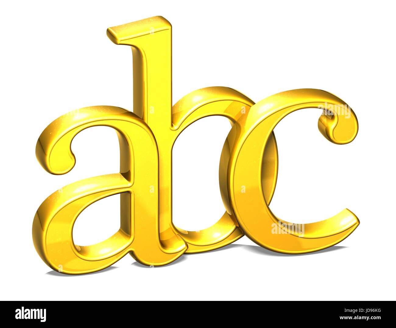 3D Shiny Gold Letter ABC on white background Stock Photo - Alamy
