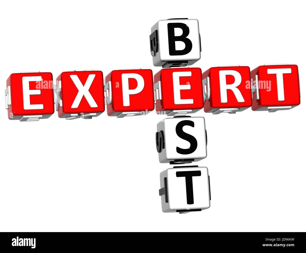 3D Best Expert Crossword on white background Stock Photo - Alamy
