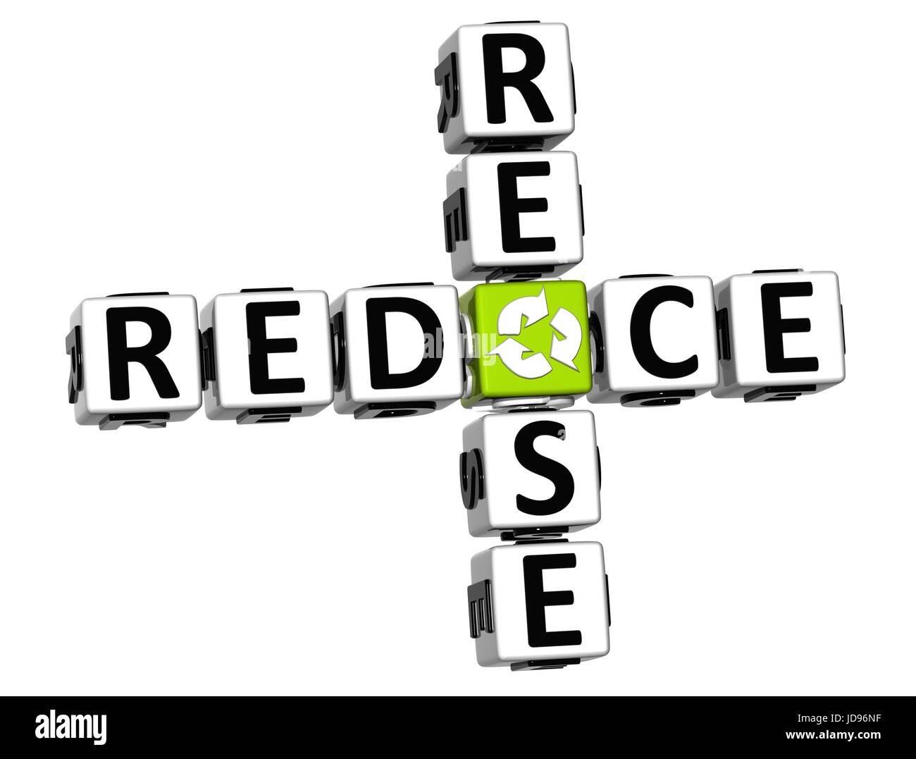 3D Recycle Block Text on white background Stock Photo - Alamy