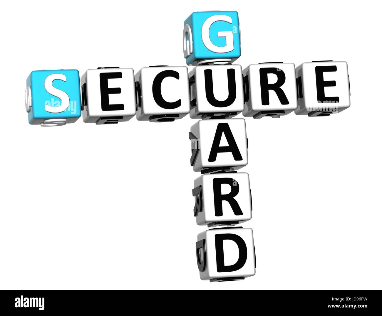 3D Secure Guard Crossword over white background Stock Photo - Alamy