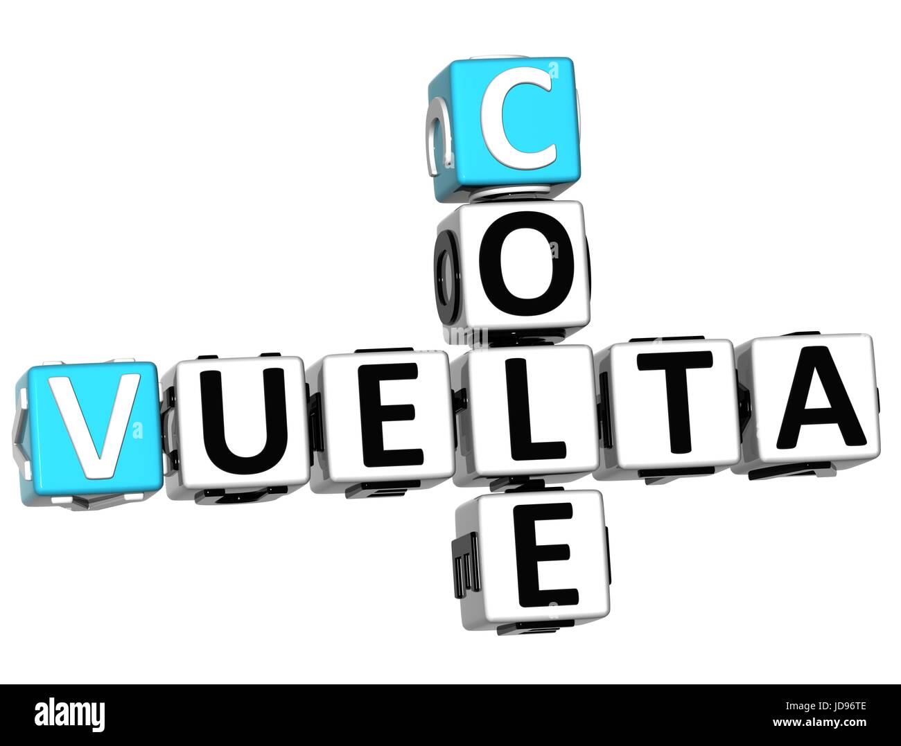 3D Back School In Spanish Language Crossword on white background Stock ...