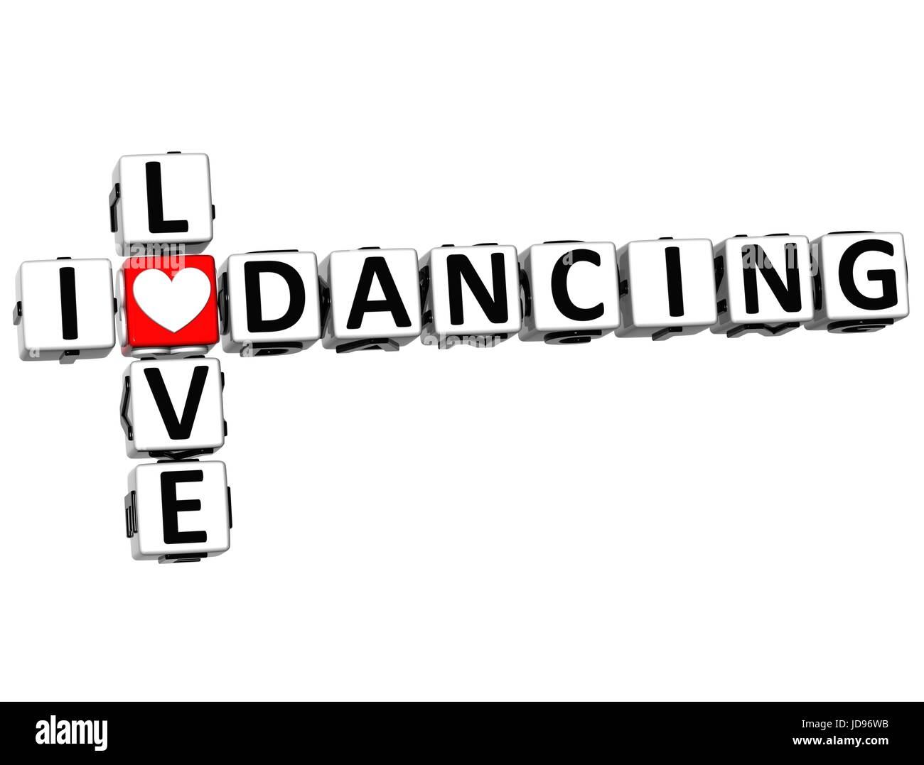 3D I Love Dancing Crossword on white background Stock Photo - Alamy