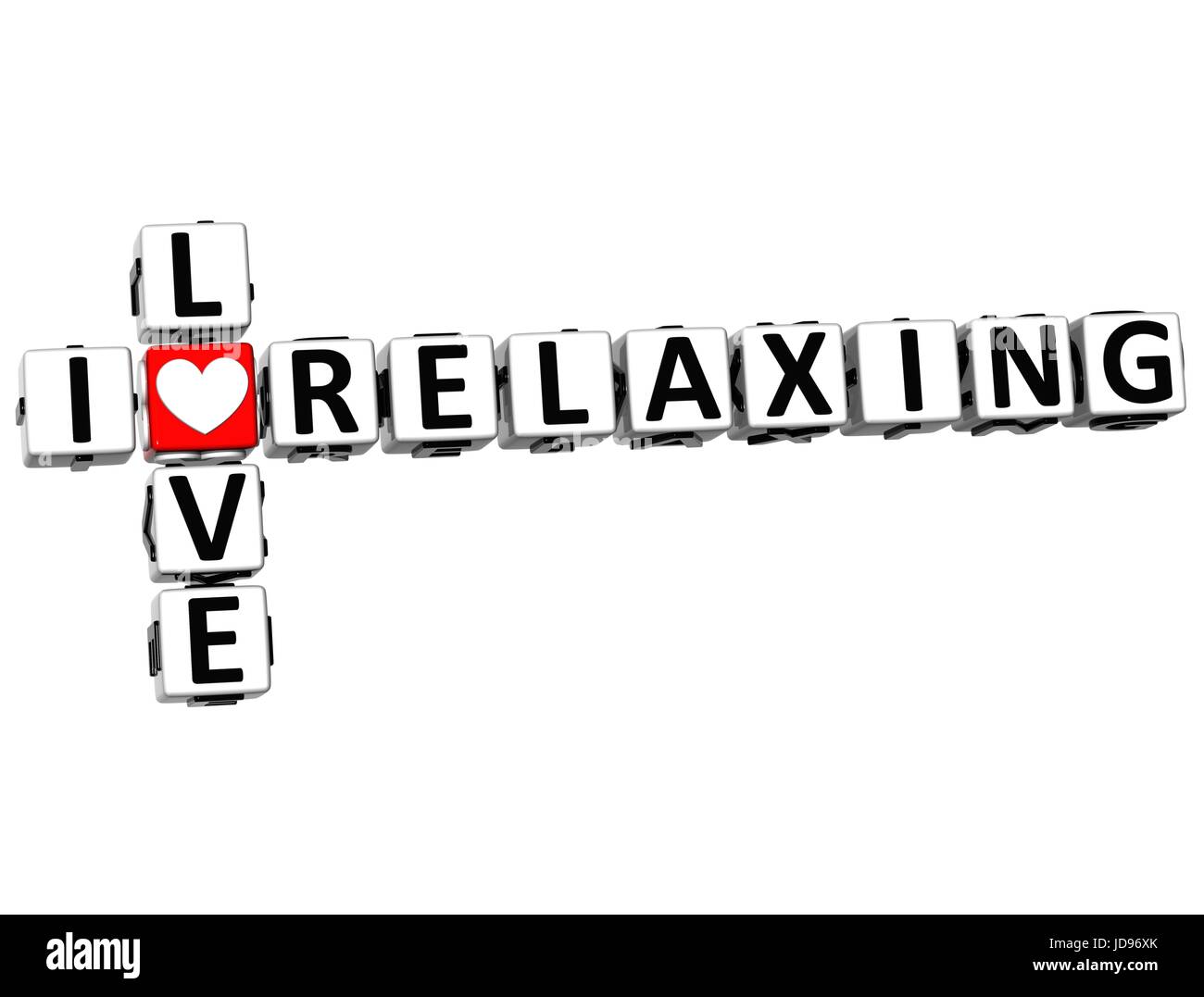 3D I Love Relaxing Crossword on white background Stock Photo - Alamy