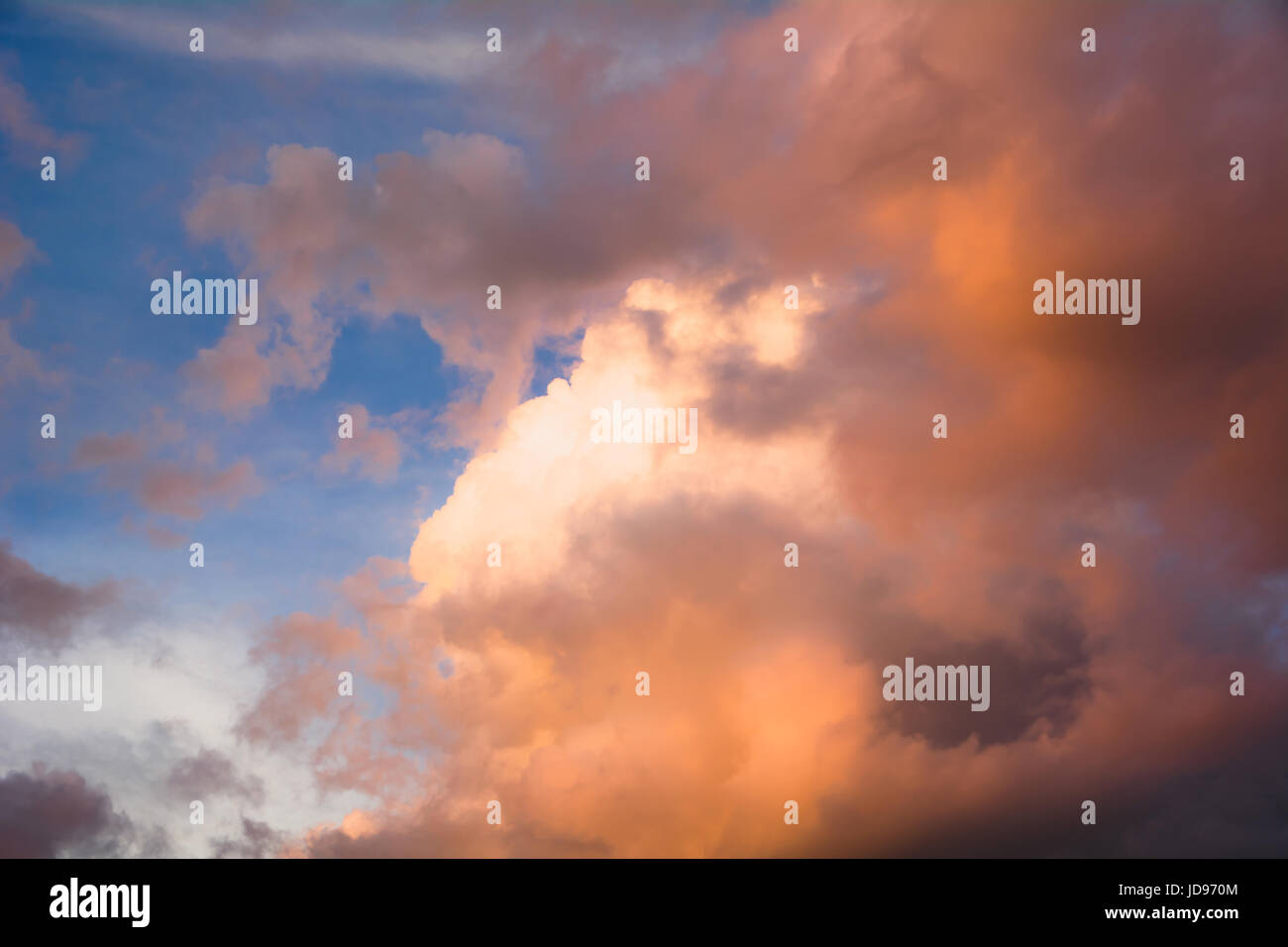 Background of orange sky concept, sunset with twilight color sky and ...