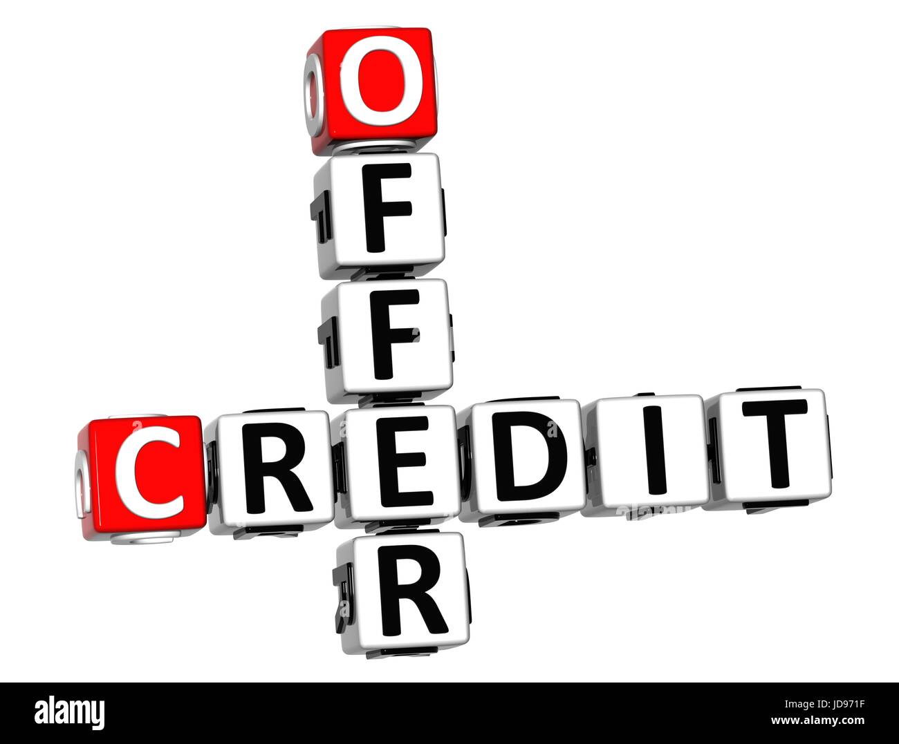 3D Offer Credit Crossword on white background Stock Photo - Alamy