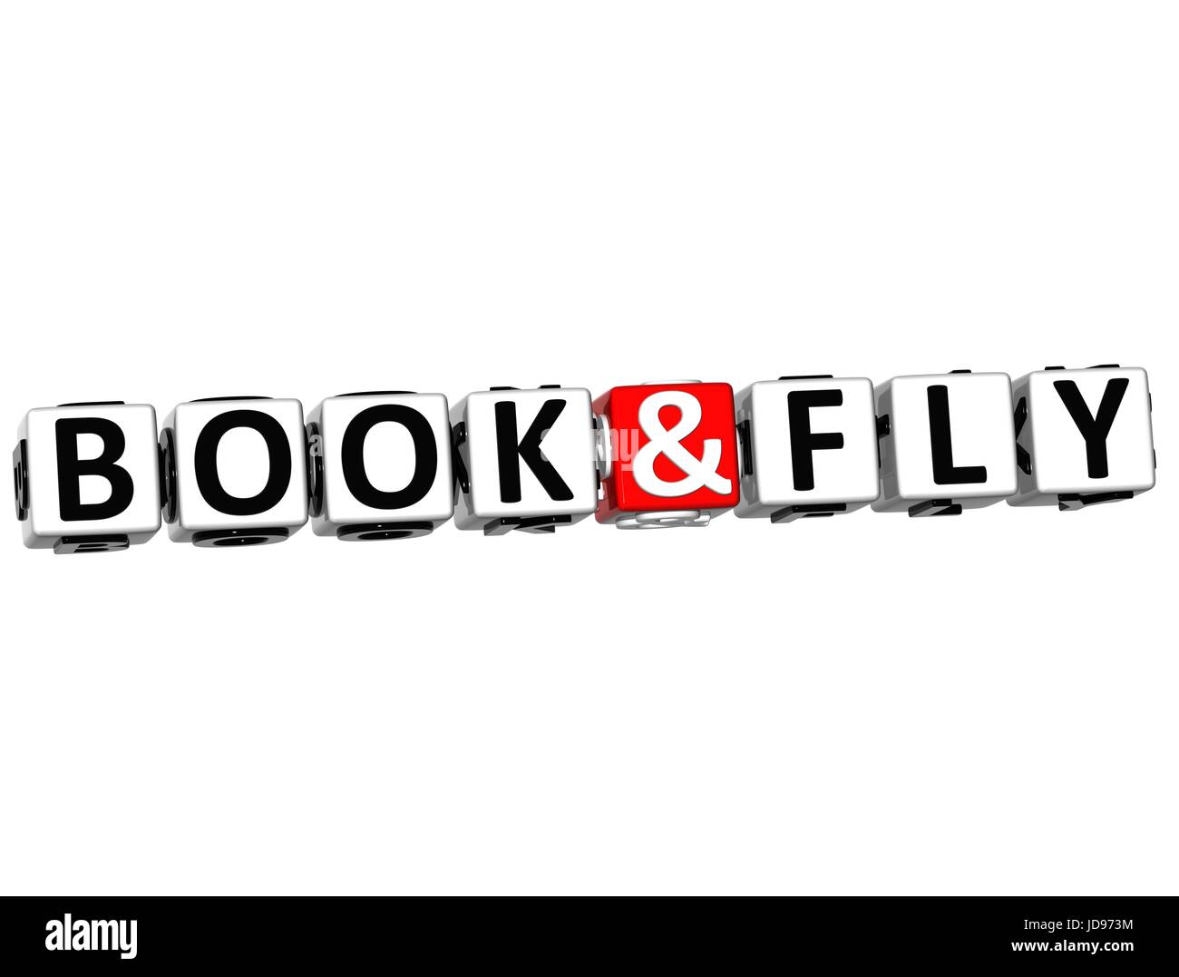 3D Book And Fly Button Click Here Block Text over white background ...