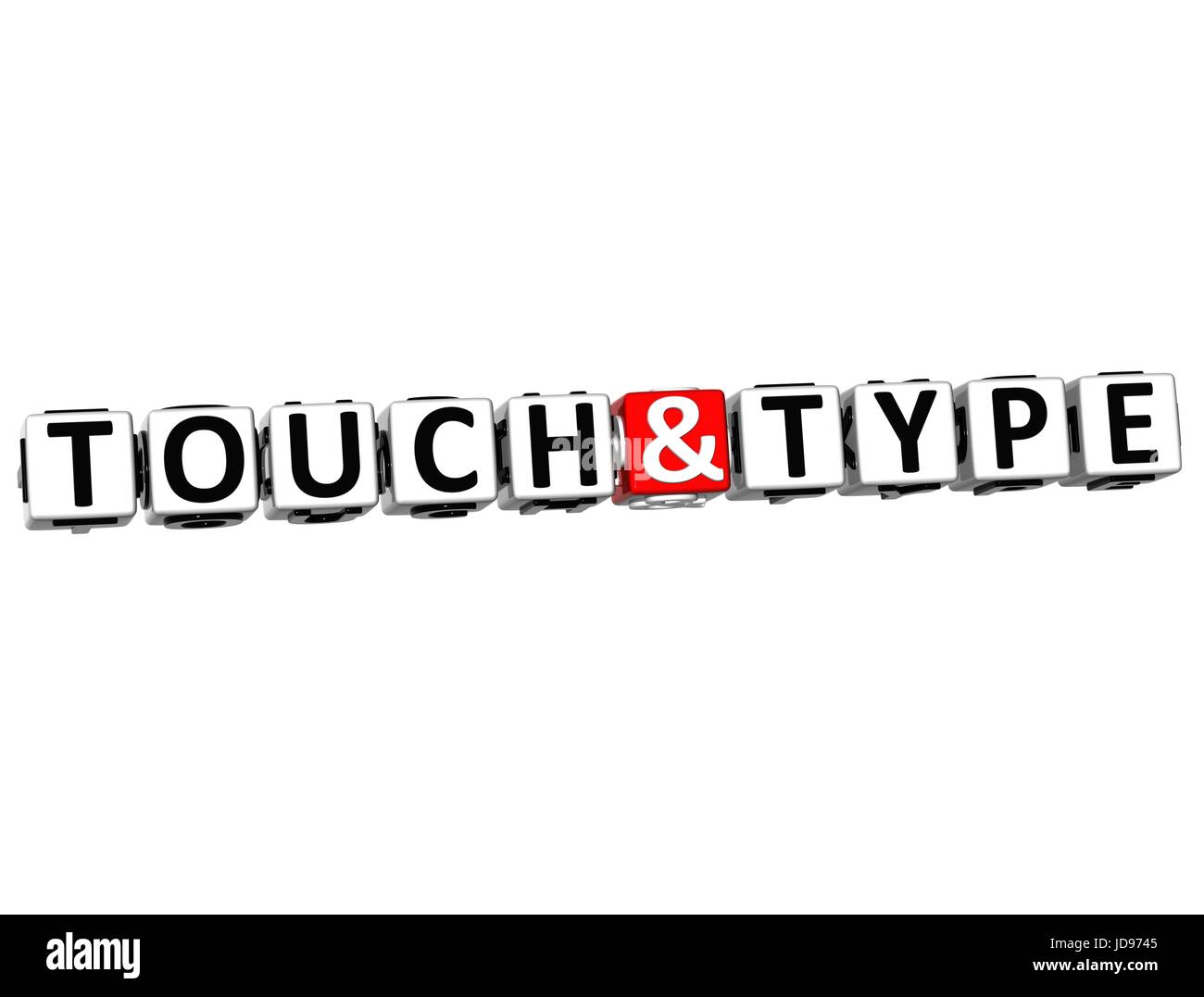 3D Touch And Type Button Click Here Block Text over white background ...