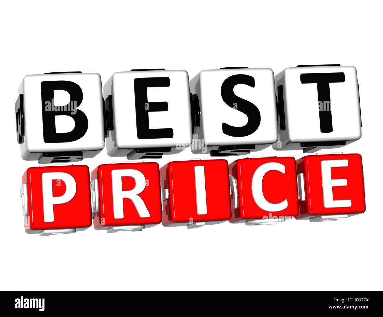 3D Best Price Button Click Here Block Text over white background Stock ...