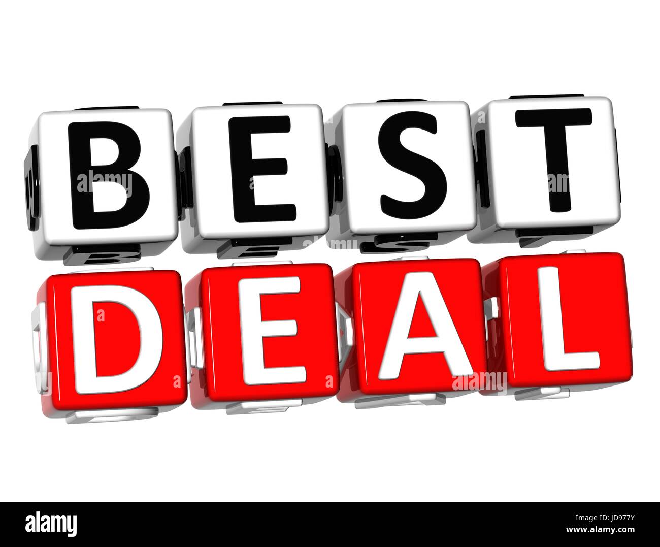 3D Best Deal Button Click Here Block Text over white background Stock ...