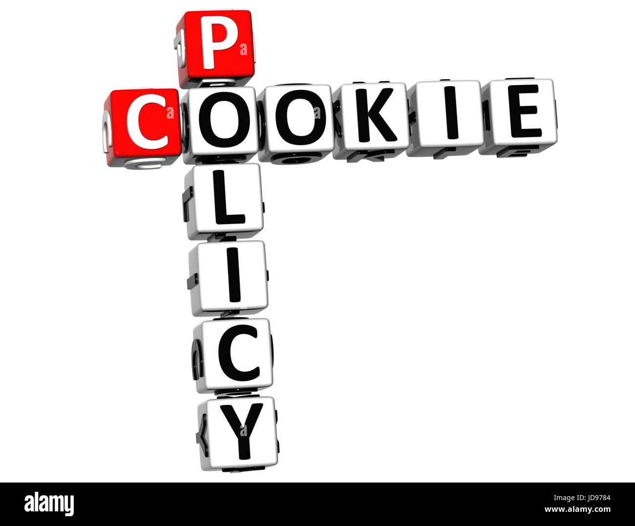 3D Policy Cookie Crossword on white background Stock Photo - Alamy