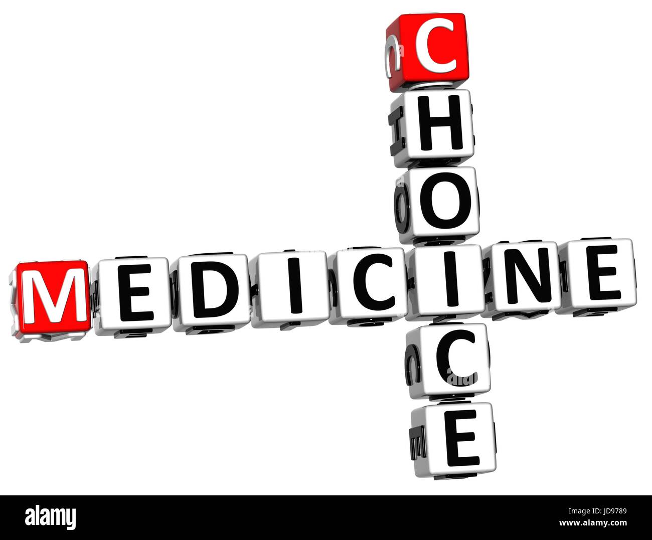 3D Choice Medicine Crossword on white background Stock Photo - Alamy
