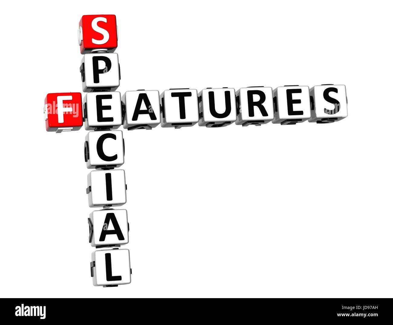 3D Special Features Crossword on white background Stock Photo - Alamy