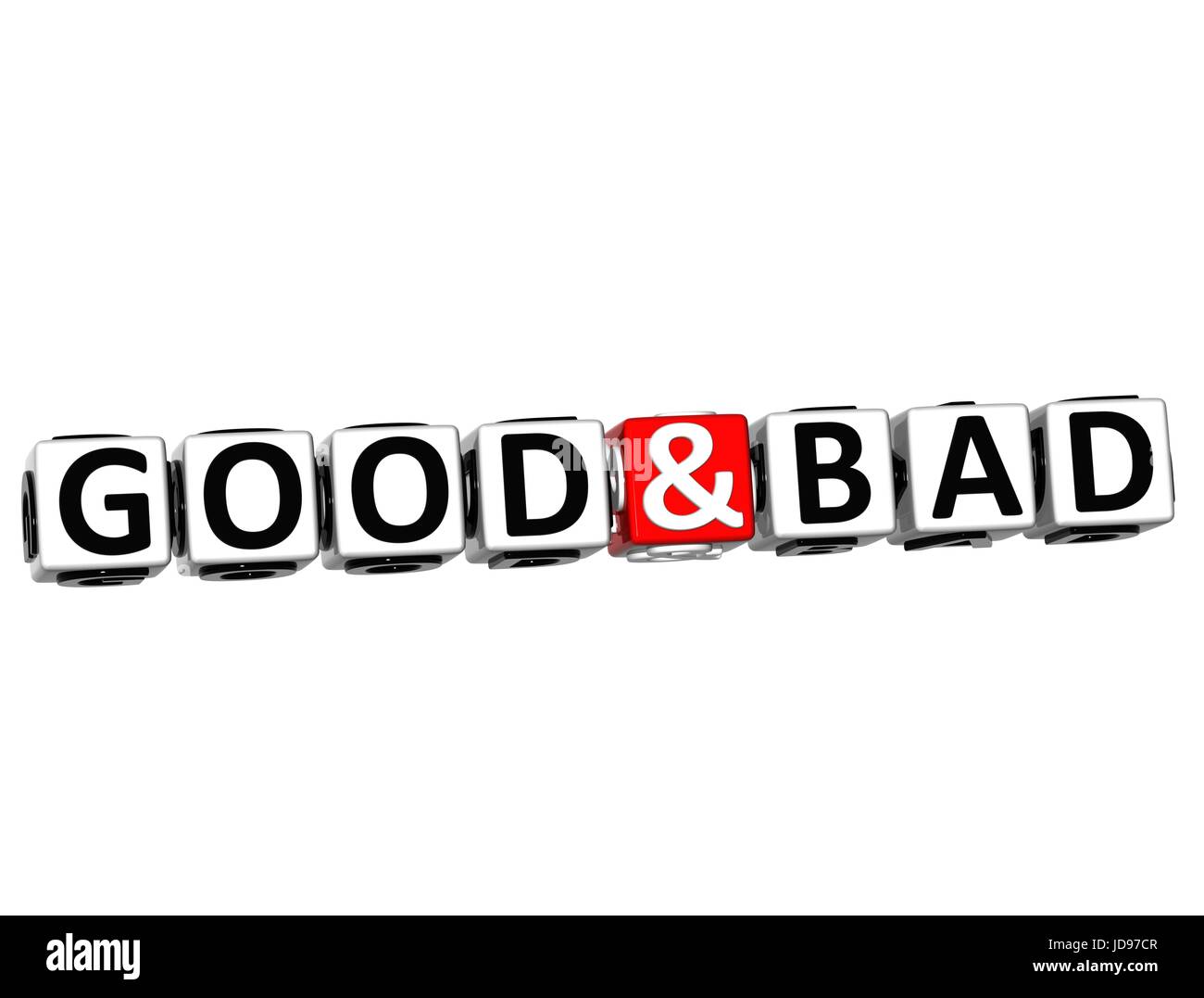 3D Good And Bad Button Click Here Block Text over white background ...