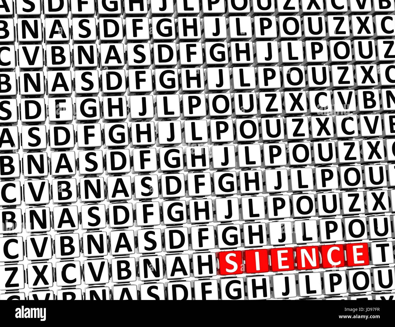 3D Word Science inside different letters blocks Stock Photo - Alamy