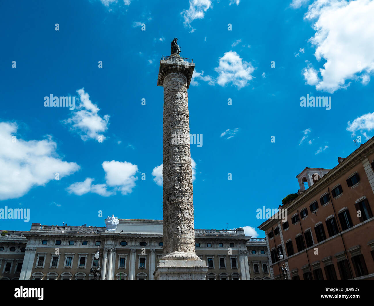 The Triumphal Column of Emperor Marcus Aurelius on Montecitoria in Rome ...