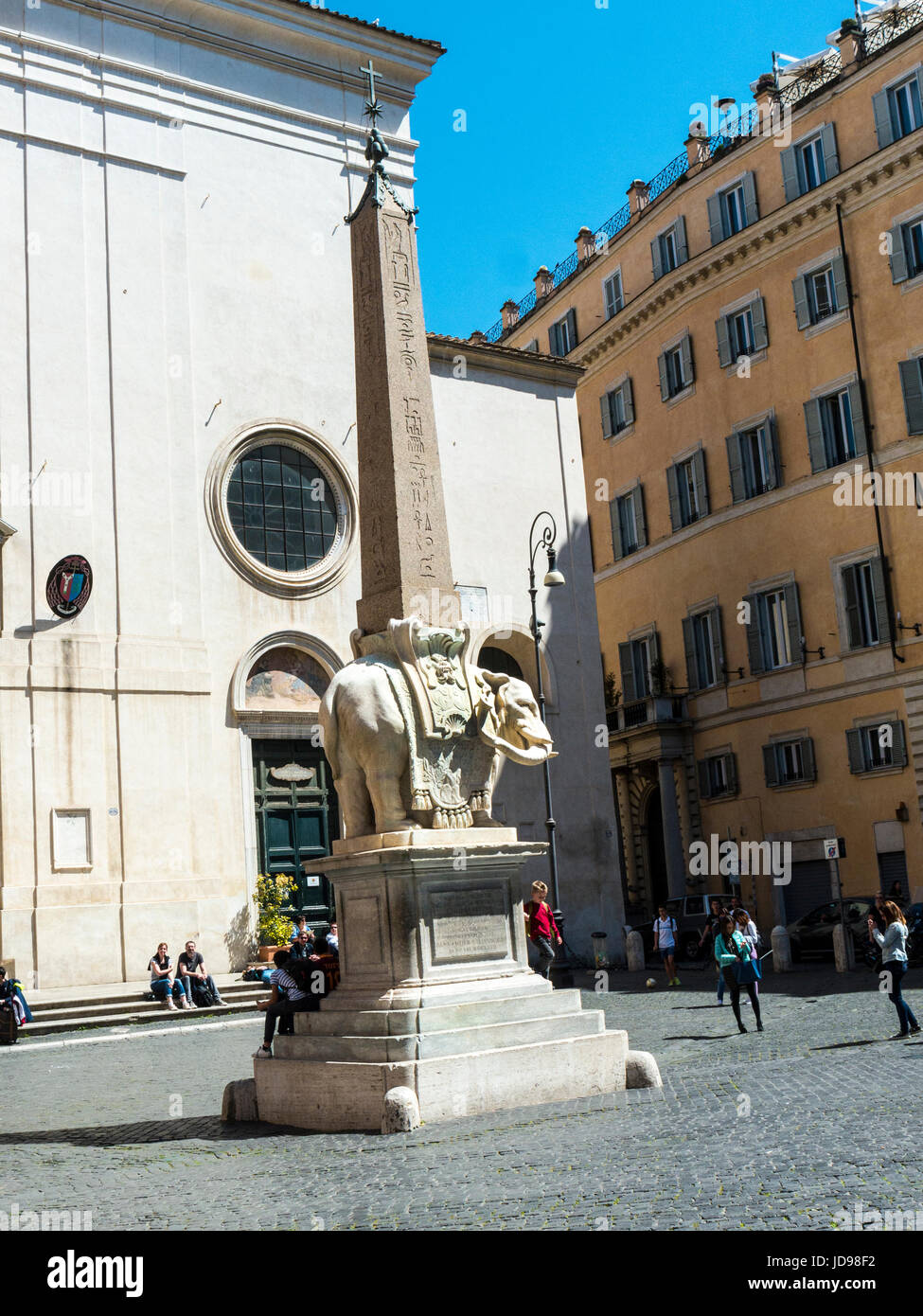 St Maria Sopra Minerva church in Rome Italy with the Bernini Elephant ...