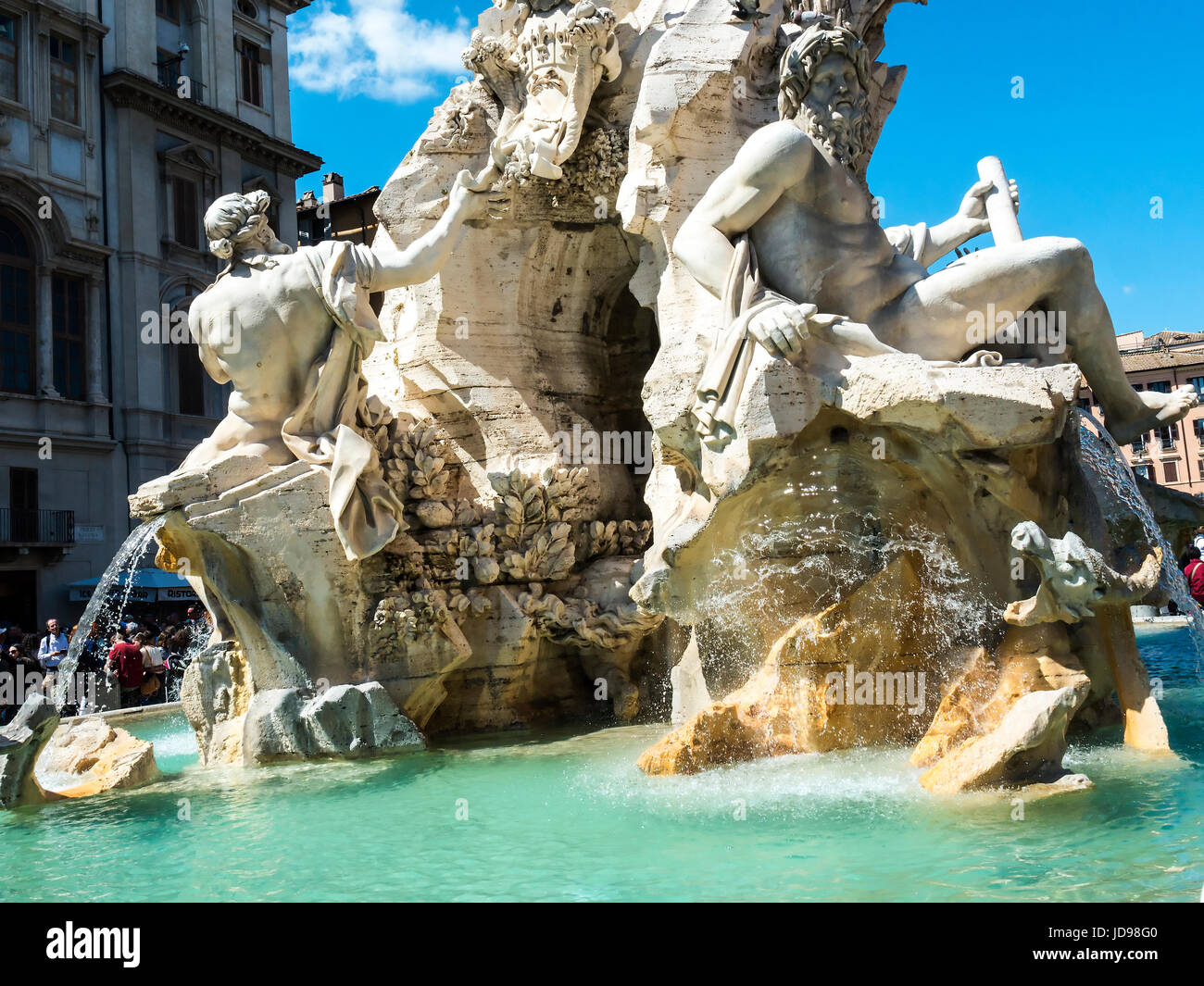 The Piazza Navona with its Fountains by Bernini and Della Porta in Rome ...
