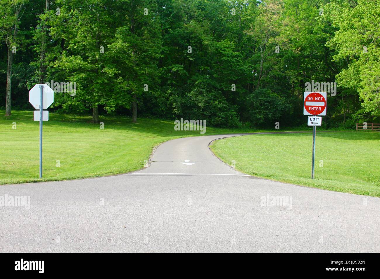 The beautiful landscape and the roads of a local park in Butler County ...
