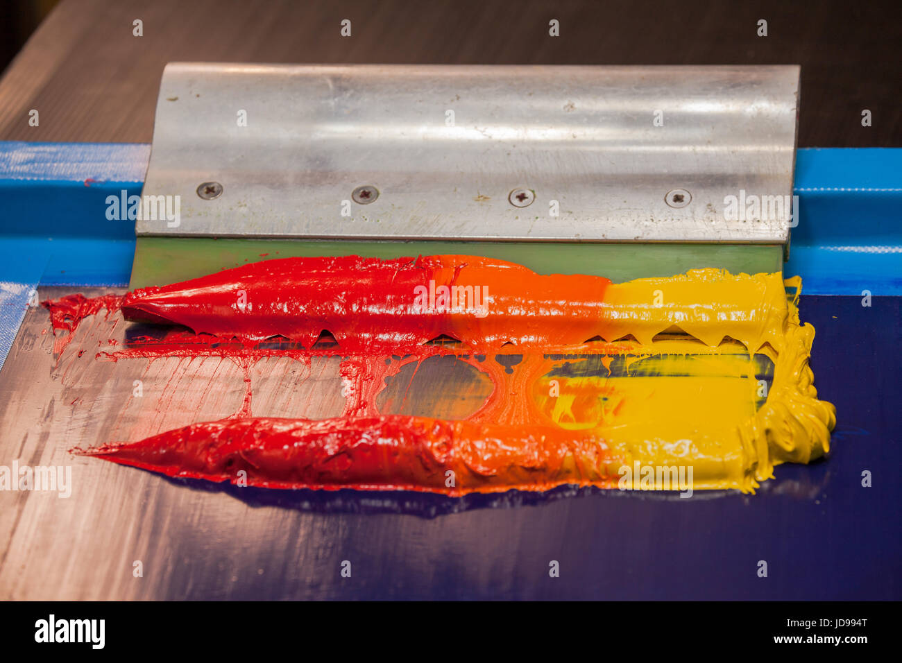 silk screen printing made color grading by hand followed by step of ...