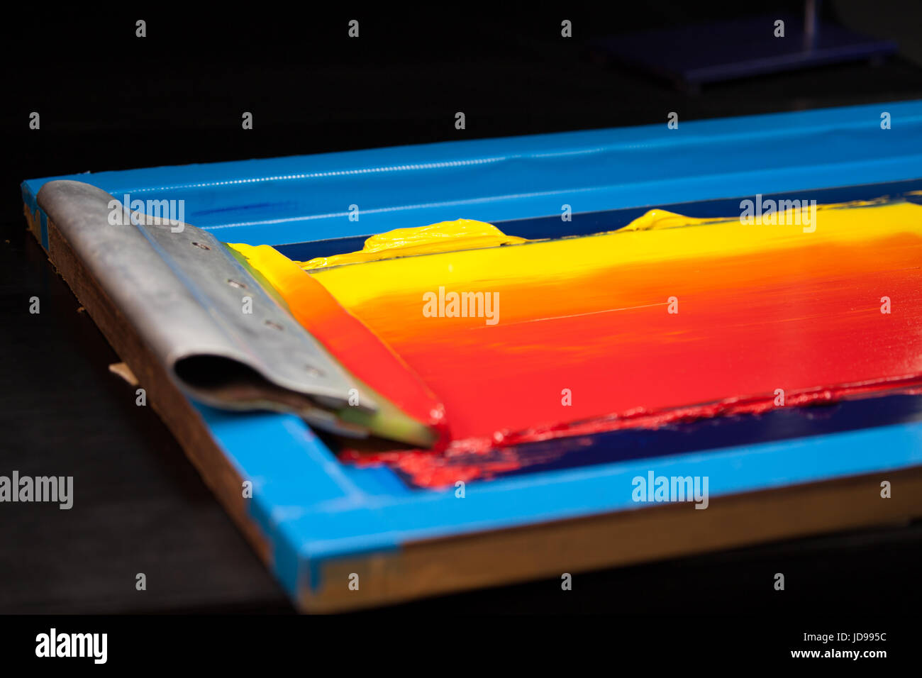 silk screen printing made color grading by hand followed by step of ...
