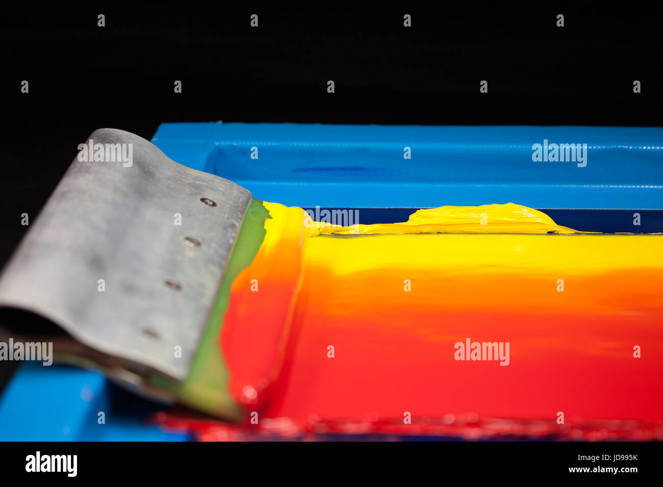 silk screen printing made color grading by hand followed by step of ...