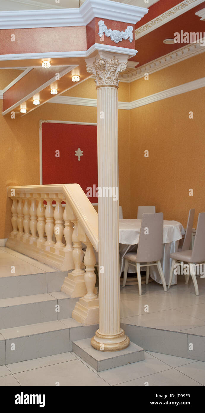 White column in the interior. Indoor classic style Stock Photo - Alamy