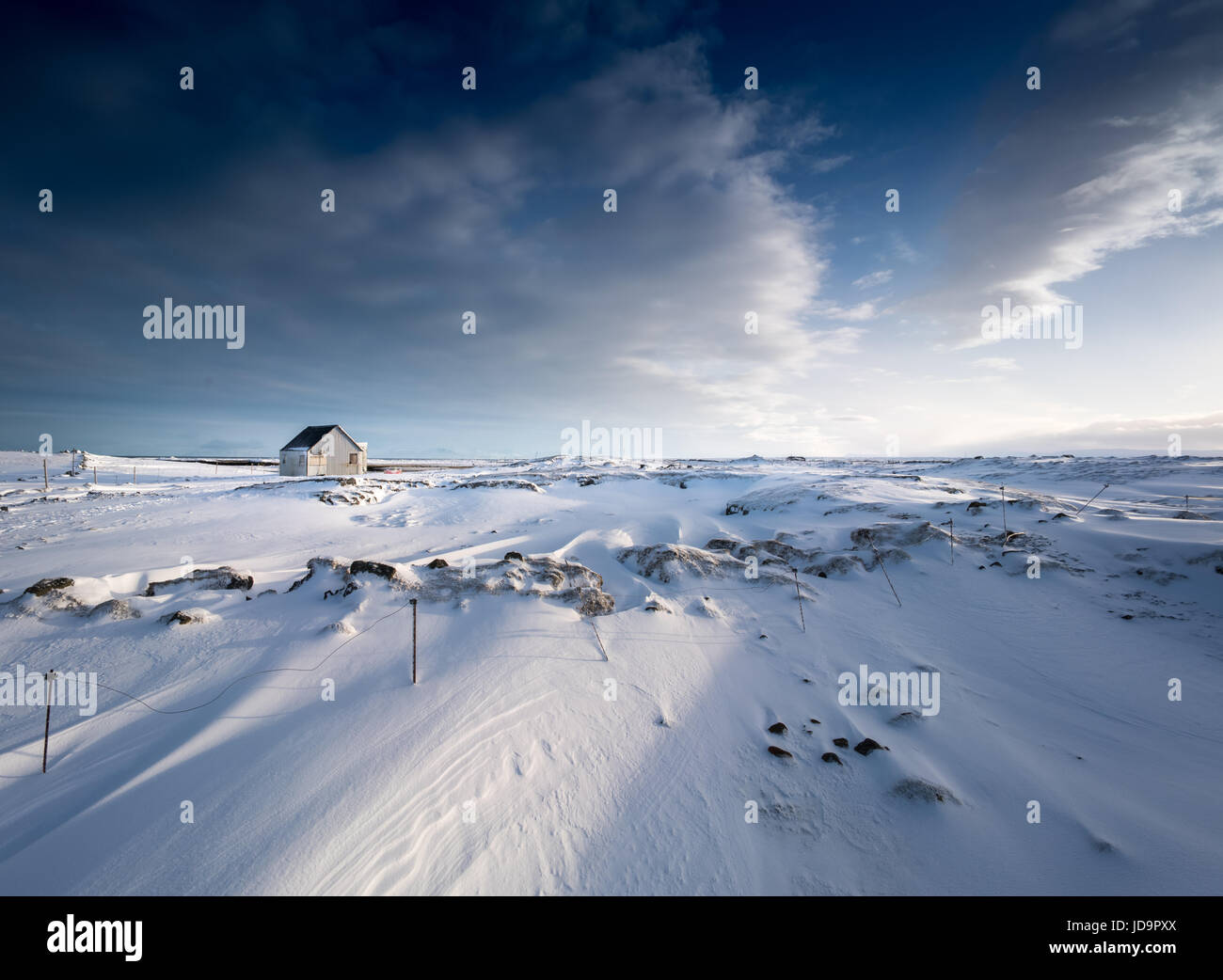 High angle view of buildings covered in snow, Iceland, Europe. Iceland ...